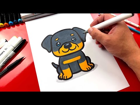 How To Draw A Rottweiler Puppy