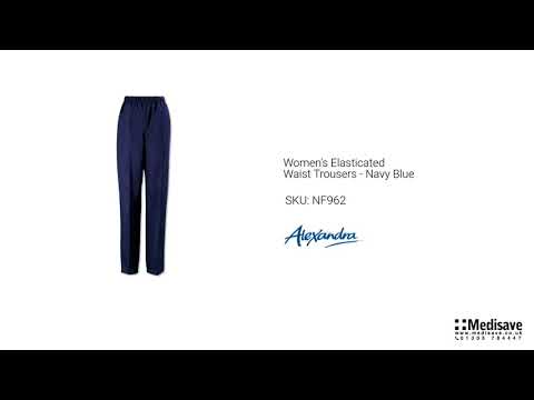 Women s Elasticated Waist Trousers Navy Blue NF962