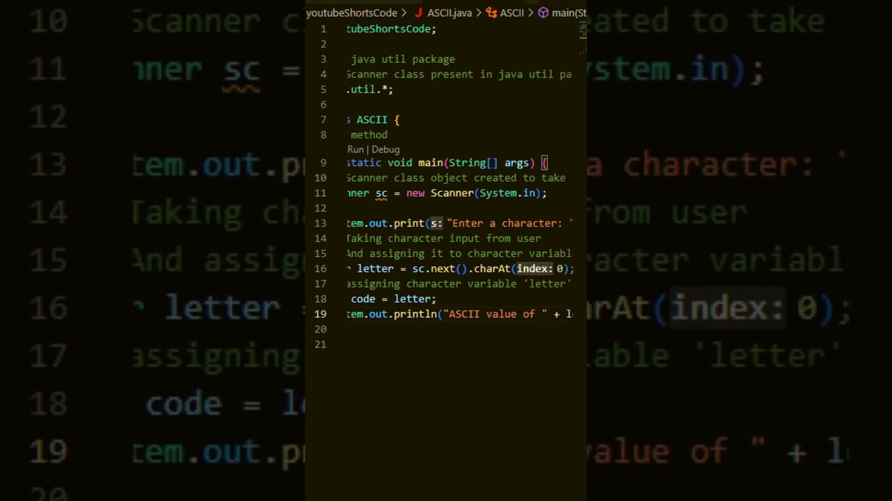 How ? character to ASCII code | #java #coder #programmer #codinglife