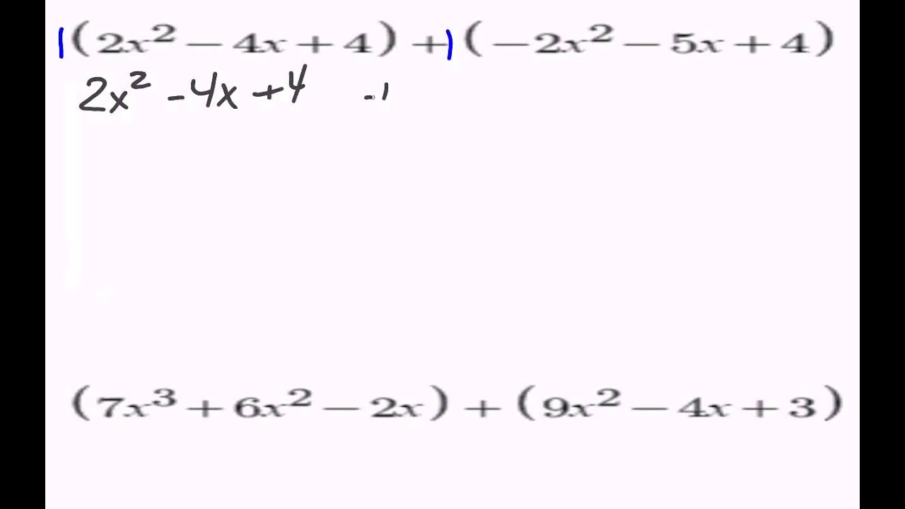 Adding, Subtracting, and Multiplying Polynomials