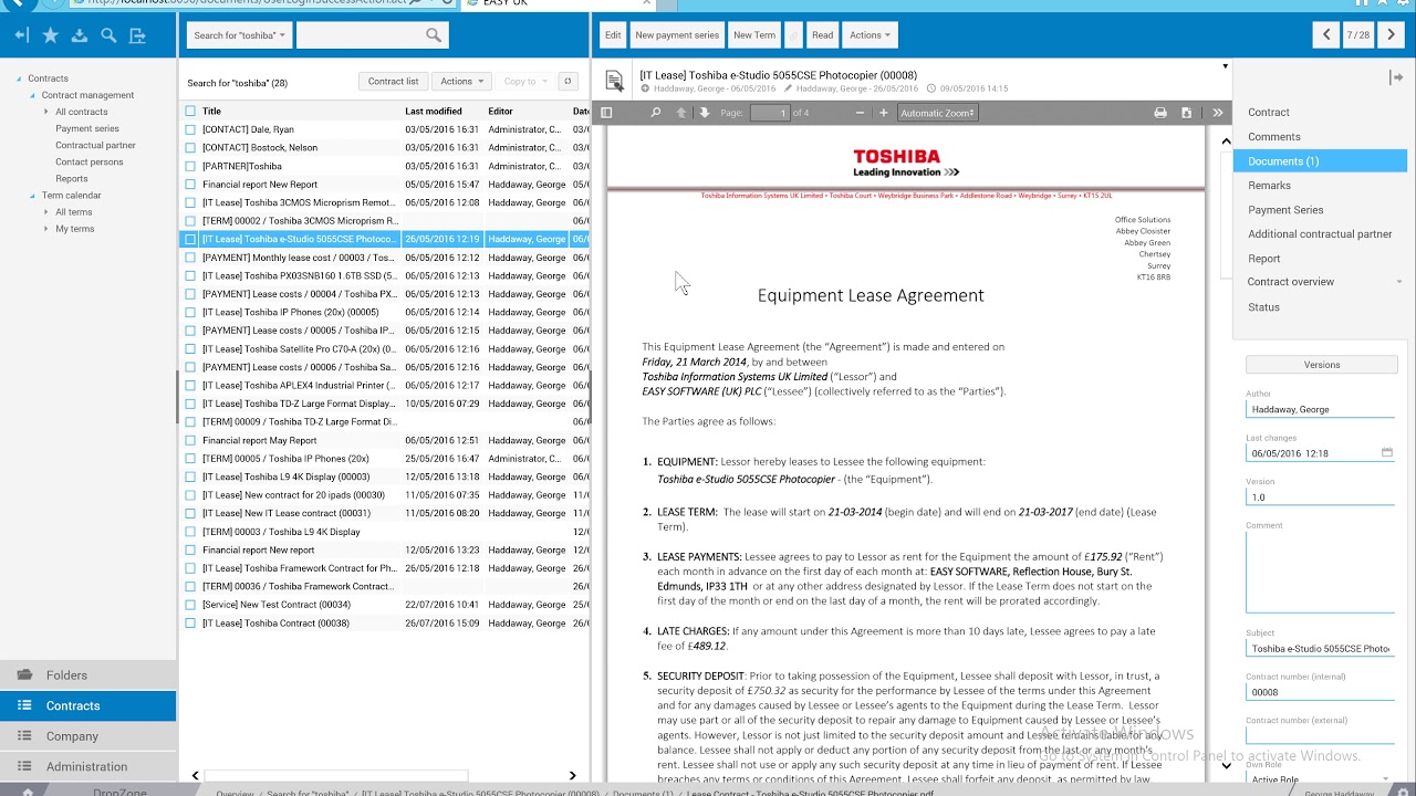 EASY CONTRACT MANAGEMENT: Search full text in all your contracts
