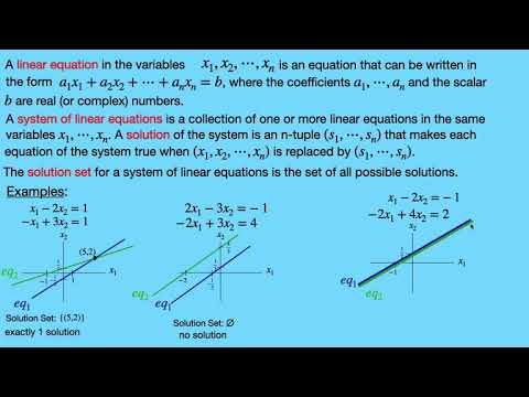 Systems of Linear Equations Introduction