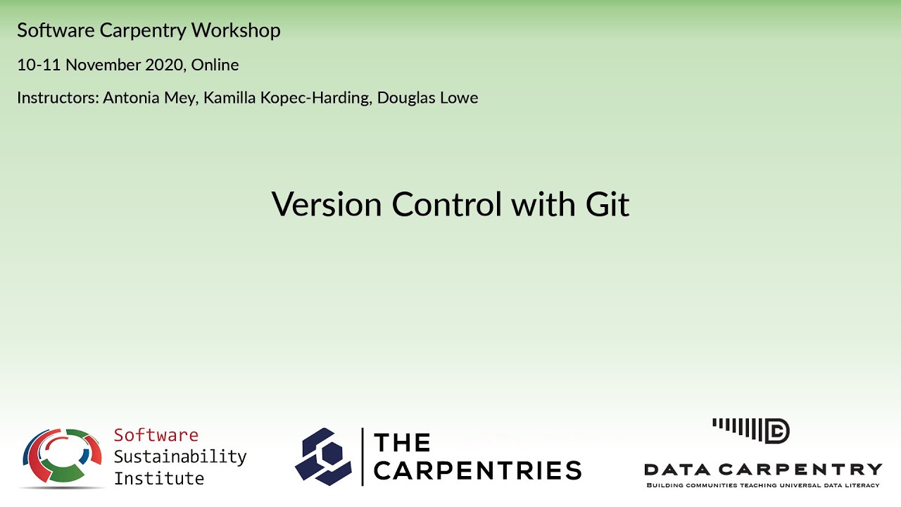 Python Software Carpentry workshop 10-11 Nov 2020- Version Control with Git