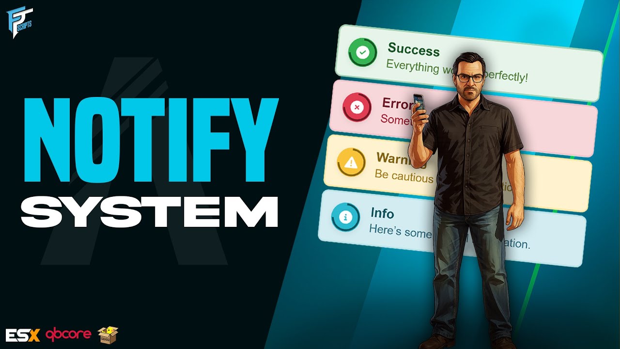 [ESX / QB / QBOX] NUI Animated Notification Script | Custom Alerts for FiveM | Fatality Scripts