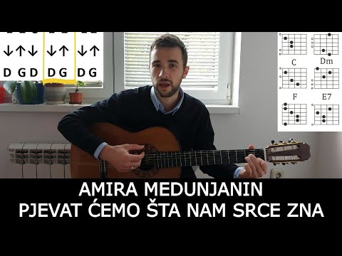 Amira Medunjanin - Pjevat ćemo šta nam srce zna | Lekcija za gitaru (Ritam i Akordi)