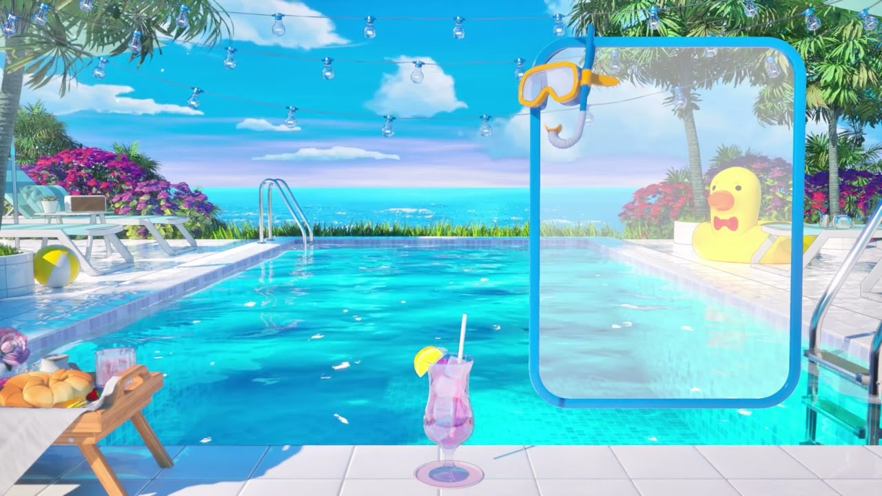 Animated vTuber Background | Pool Day