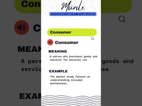 Meaning of Word CONSUMER #shortvideo #english #learning