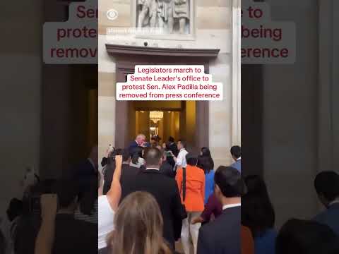 Legislators protest Sen. Alex Padilla’s removal from Homeland Security press conference #shorts