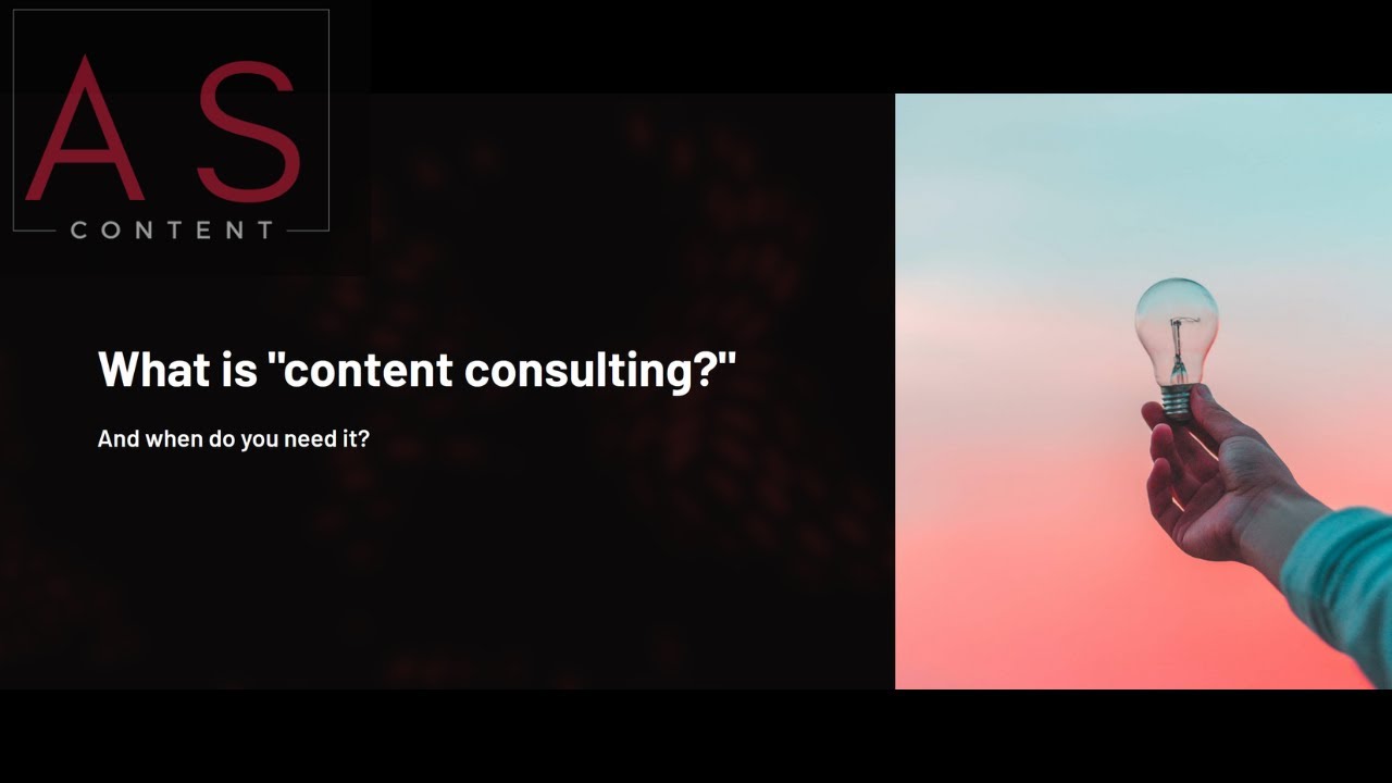 What is content consulting? And when do you know you need it? - Alex ...