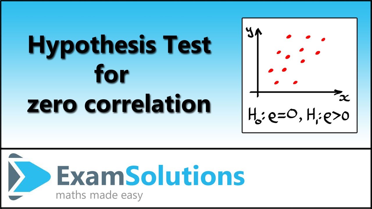 Hypothesis Testing for Zero Correlation | ExamSolutions
