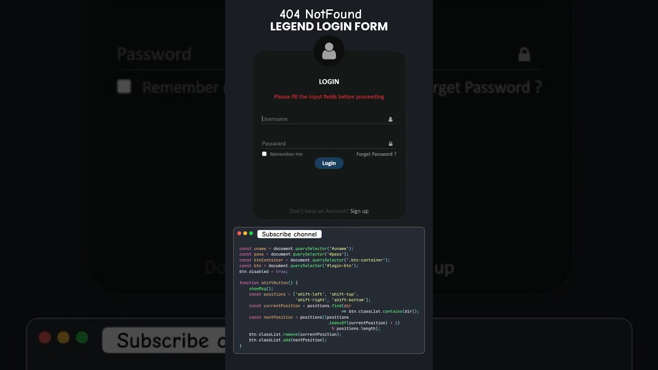 Legend login foarm #coding #python #javascript #code #developer #codes #animation #js #games