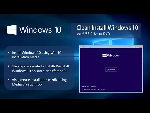 Clean Install/ Reinstall Windows 10 - All Steps Included - Using a USB or DVD Installation Media