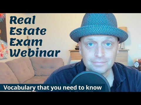 Real Estate Exam Live Webinar: Important Vocabulary Terms You Must Know