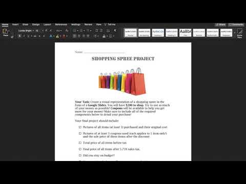 Shopping Spree Project Description