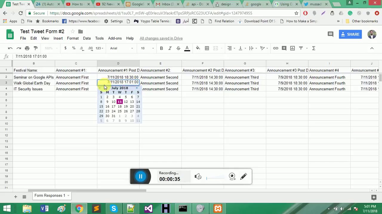 Google Sheets API PlusTwitter API