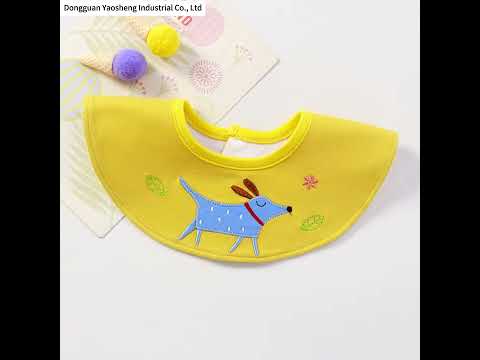 Easy to dry Soft skin friendly Knitted 100% cotton fashion waterproof washable baby bibs 360 degree