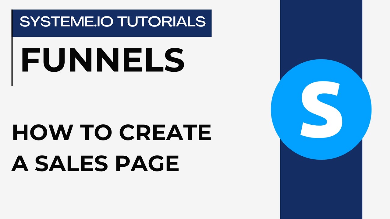 How to create a sales page | systeme.io tutorials