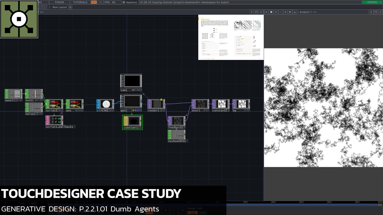 TouchDesigner Tutorial 40 - Case Study [Generative Design: P.2.2.1_01 Dumb Agents]