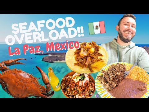 MEXICAN STREET FOOD in La Paz, Mexico!! ๐ฒ๐ฝ Seafood OVERLOAD + BONE MARROW Birria Tacos ๐ฑ