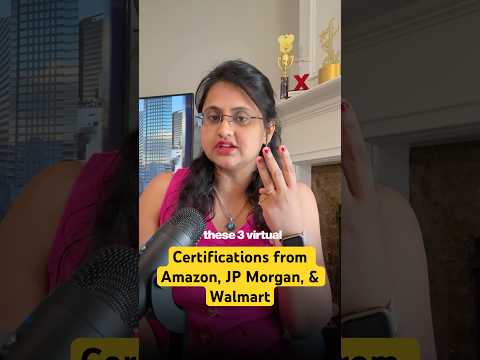Free Virtual certifications from Amazon, Walmart, JP Morgan #virtual internship #amazonjobs