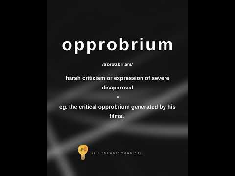 Word of the day | opprobrium | @thewordmeanings |. #vocabulary #britishenglish