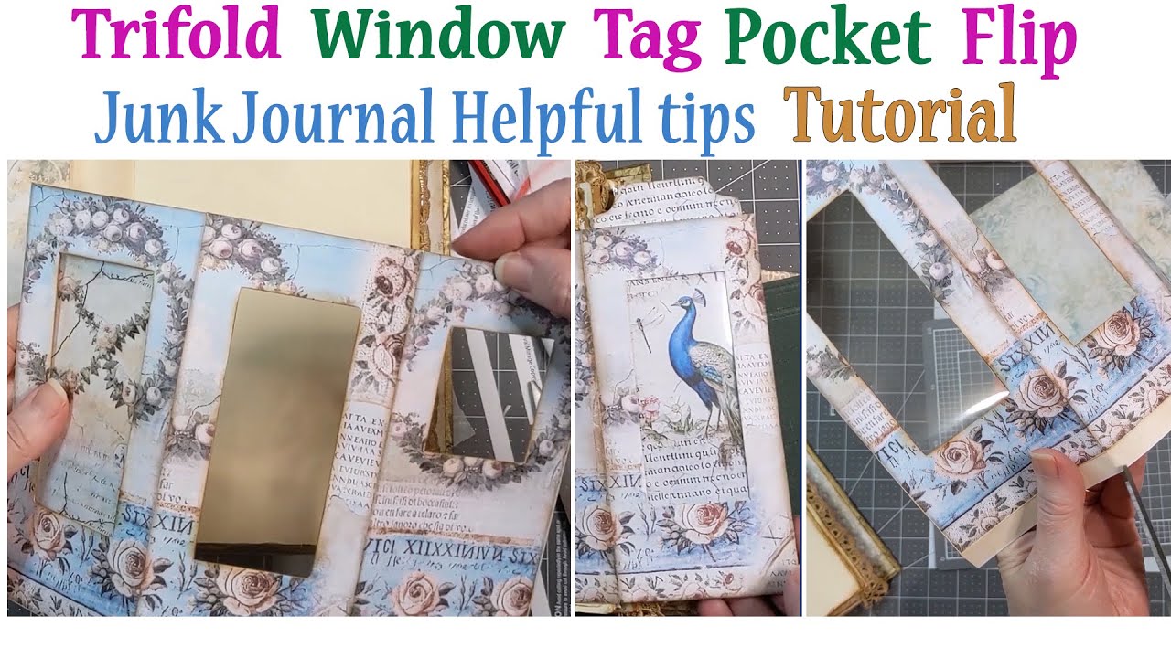Trifold Window Tag Pocket Flip. Step by step Tutorial using a common element from my digital kits.