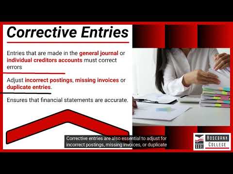 Demonstrate how Errors and Omissions in the Books of the Business are Corrected (LU3/LO2)