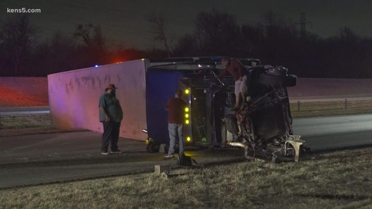 One dead, one hospitalized after collision with 18-wheeler
