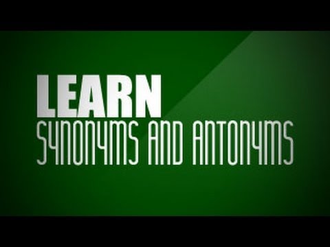 Synonyms and Antonyms | Class 3 English