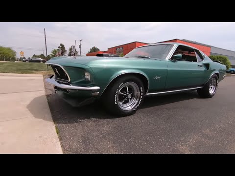 1969 Ford Mustang GT R-Code Rocks Silver Jade Paint and Cobra Jet ...