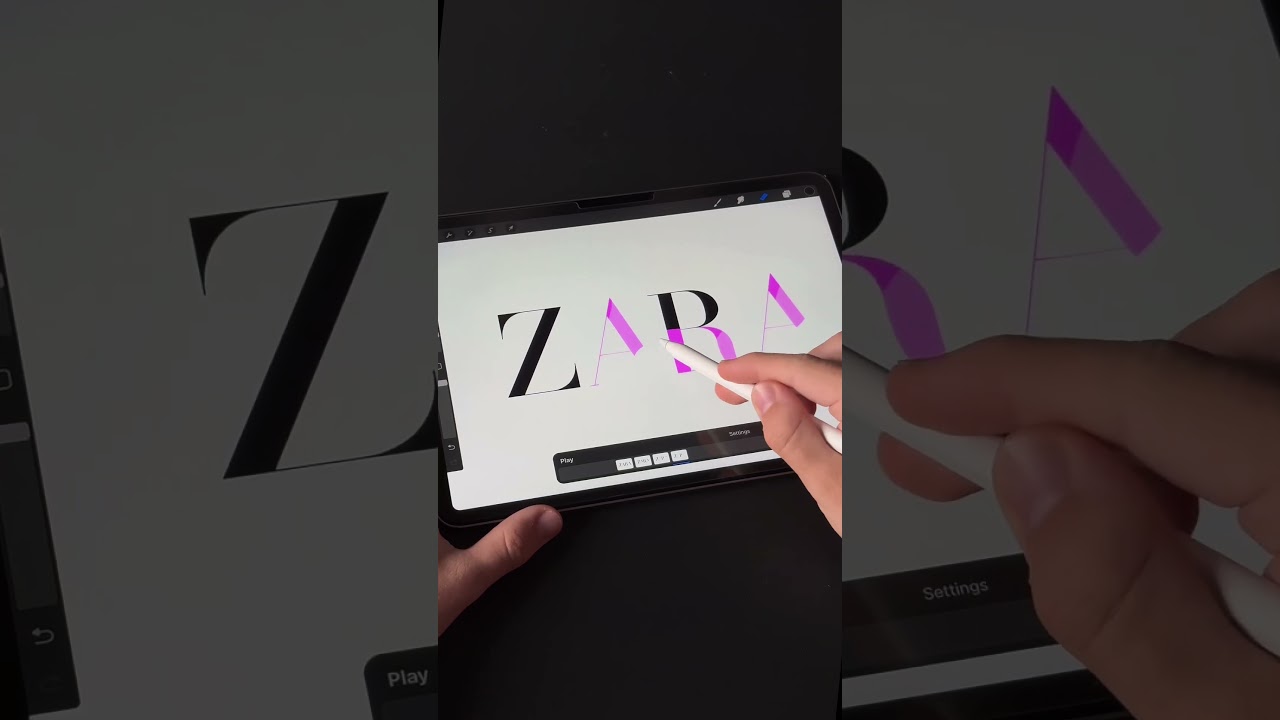 Beautiful ZARA Logo Animation 🤩🩷 #zara #animation #beauty #procreate #dress @zara