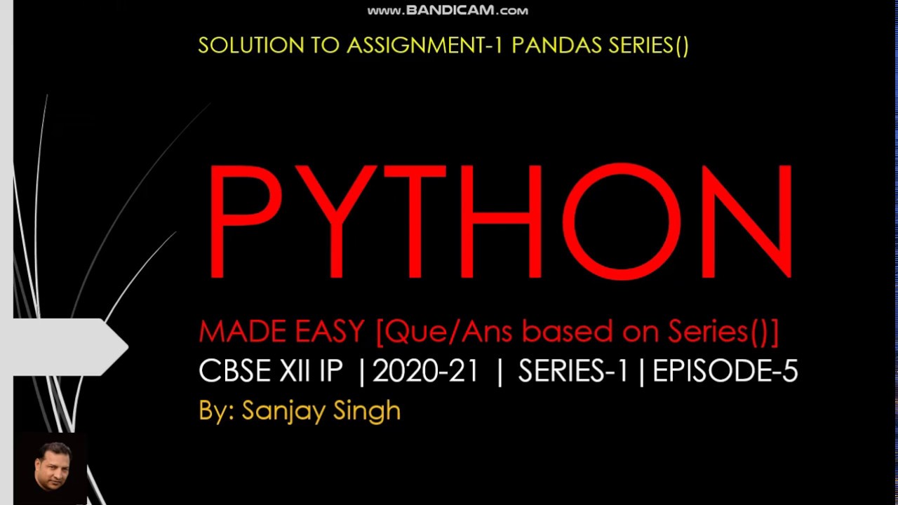 PART 5 PYTHON XII IP CBSE 2020 21 [Data Handling Using PANDAS-1]