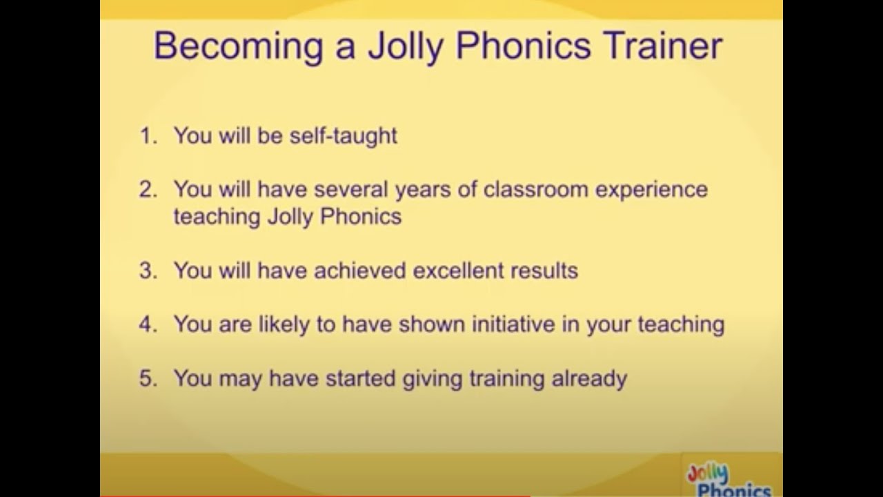 How to become a certified Jolly Phonics Trainer