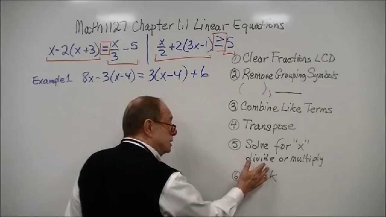 M1127 Chap 1.1 Linear Equations and Inequalities