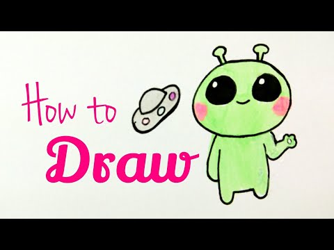 HOW TO DRAW ALIEN | Drawing Cute Alien Tutorial Easy for Kids