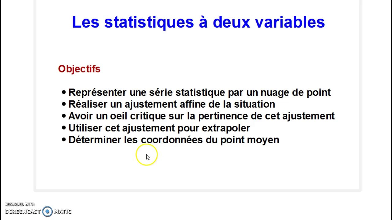 Statistiques à deux variables