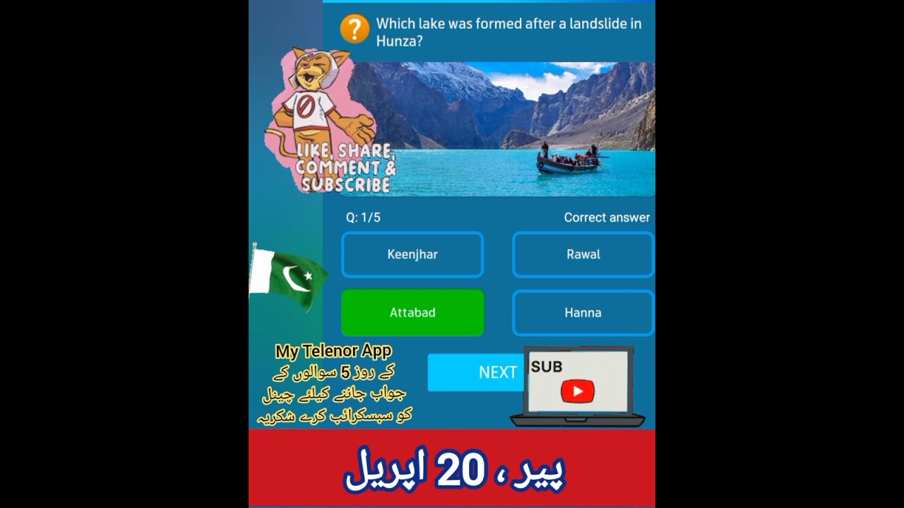 20th April 2026 Monday My Telenor App Today Questions Answers #mytelenoranswerstoday