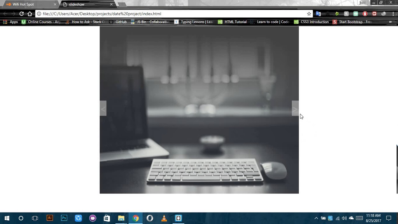 slideShow in pure javaScript in 5 min..