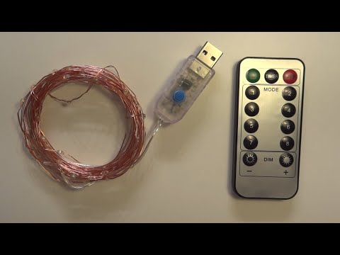 Closer look at USB powered LED string fairy lights with a remote