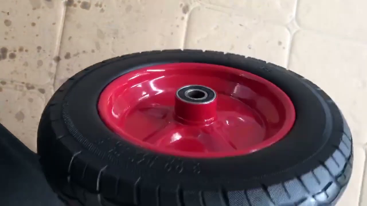 Universal Wheelbarrow wheels,  flat free wheels, Solid PU Puncture Proof Tyre