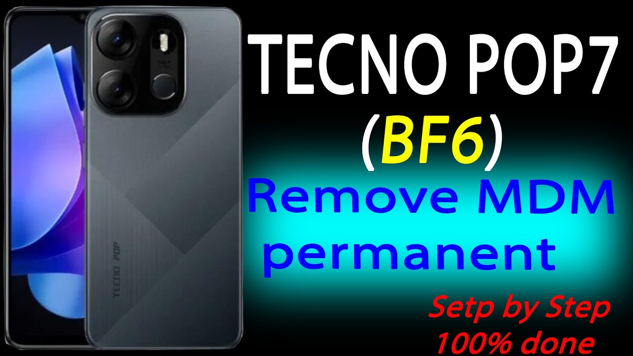 Tecno BF6 How to remove MDM permanent Tecno Pop 7  Step by Step 100% done