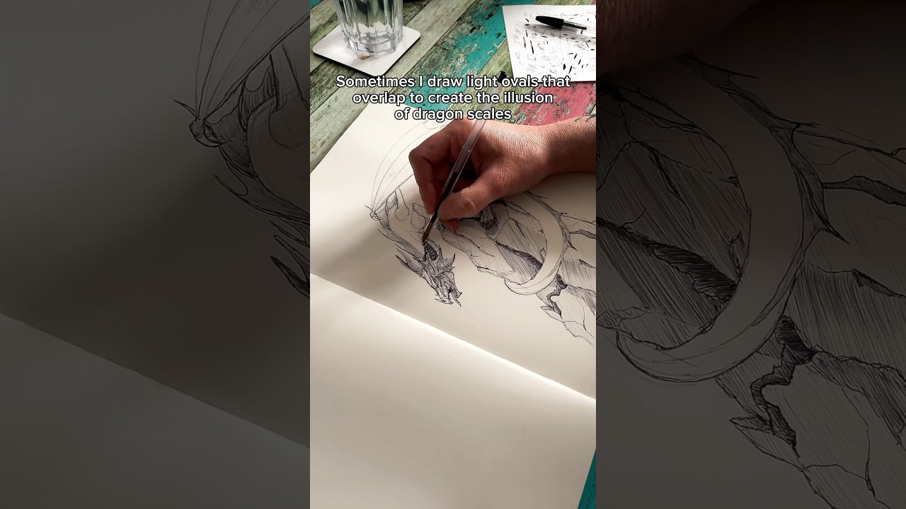How I draw dragon scales #shorts