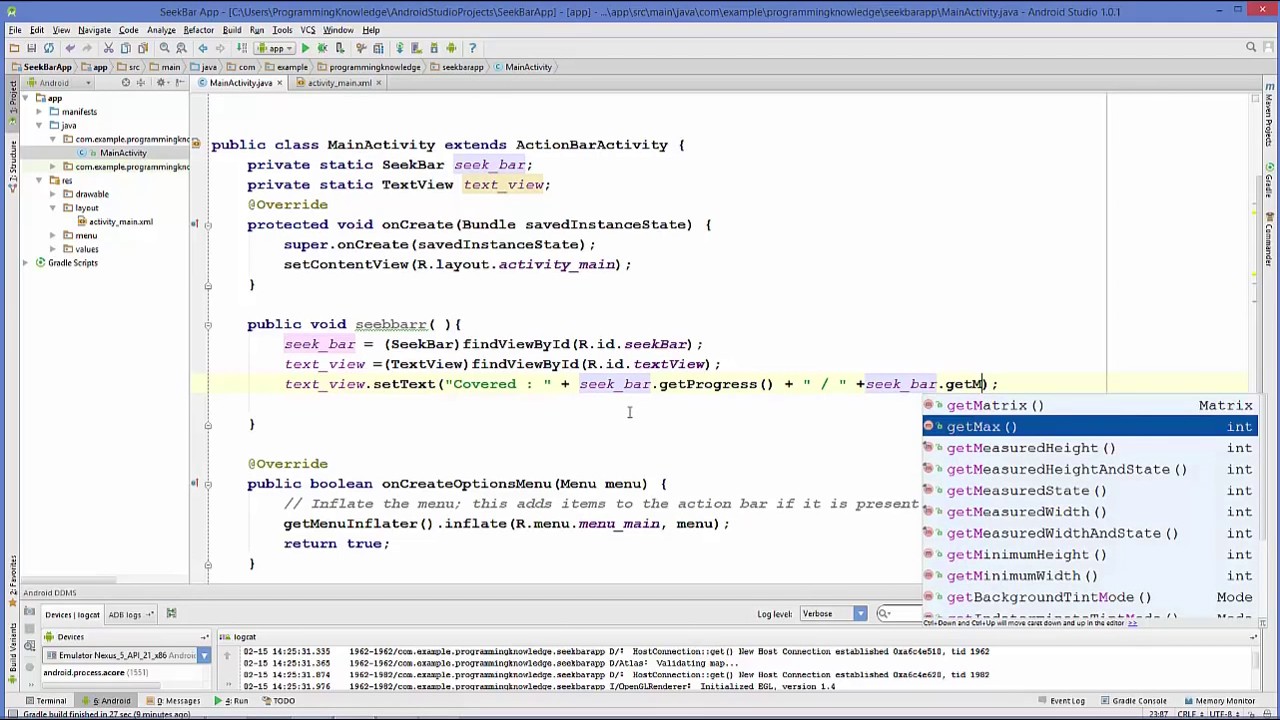 Android Tutorial for Beginners 19 # SeekBar   YouTube