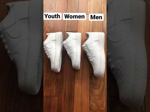 Nike Air Force 1 Youth’s vs Women’s vs Men’s size