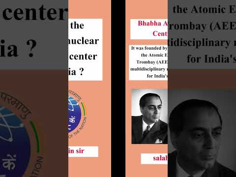 Name of nuclear research center of India @salahuddinsir #bhabhaatomicresearchcentre #bhabha