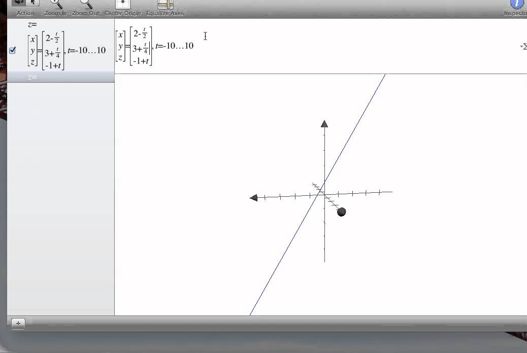 Using Grapher for a 3D Line