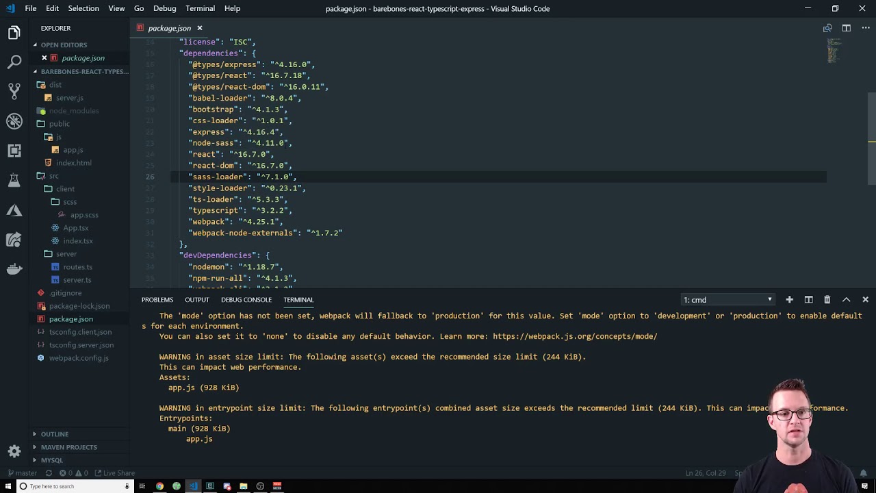 ReactJS: Barebones TypeScript/React/Express/Sass Boilerplate