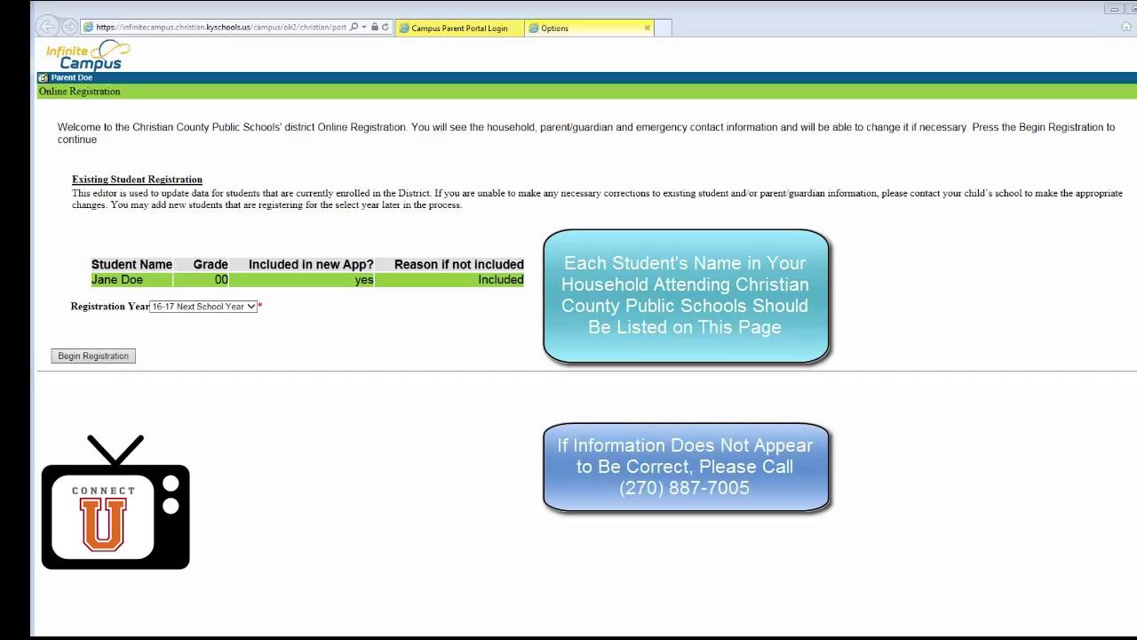 CCPS Online Registration tool
