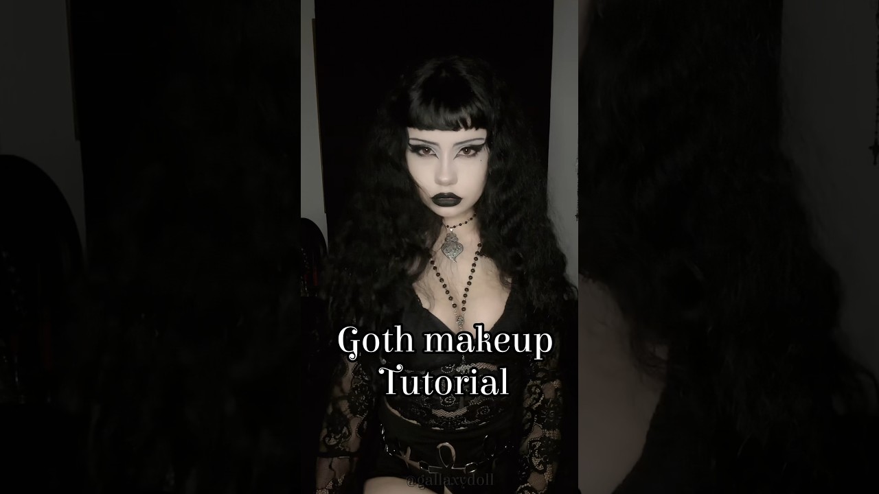 Goth makeup tutorial 🖤 makeup products details will be in the description 🕸️ #goth #tradgoth