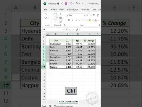 Excel Shortcut to Insert a New Row between every record #ExcelShorts